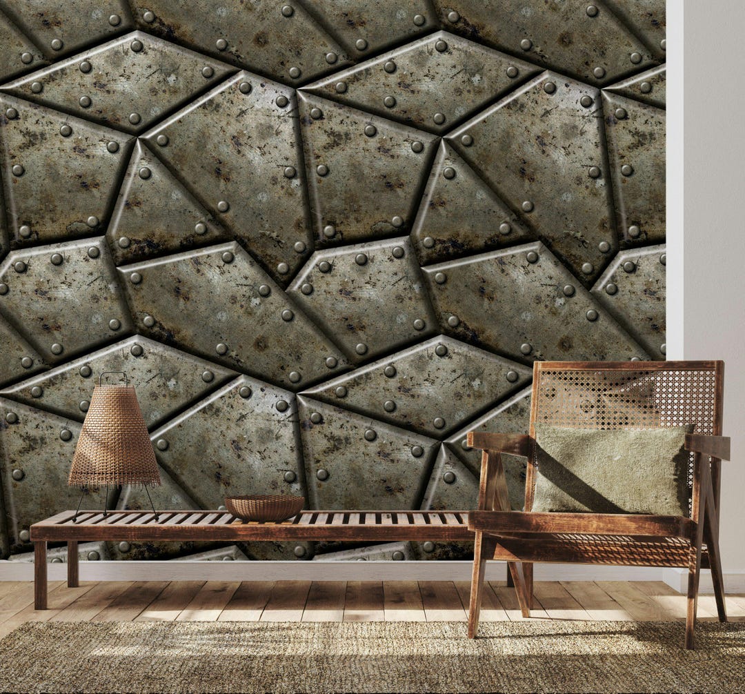 Metal Armor Texture Background Modern Design Wallpaper Self Adhesive ...