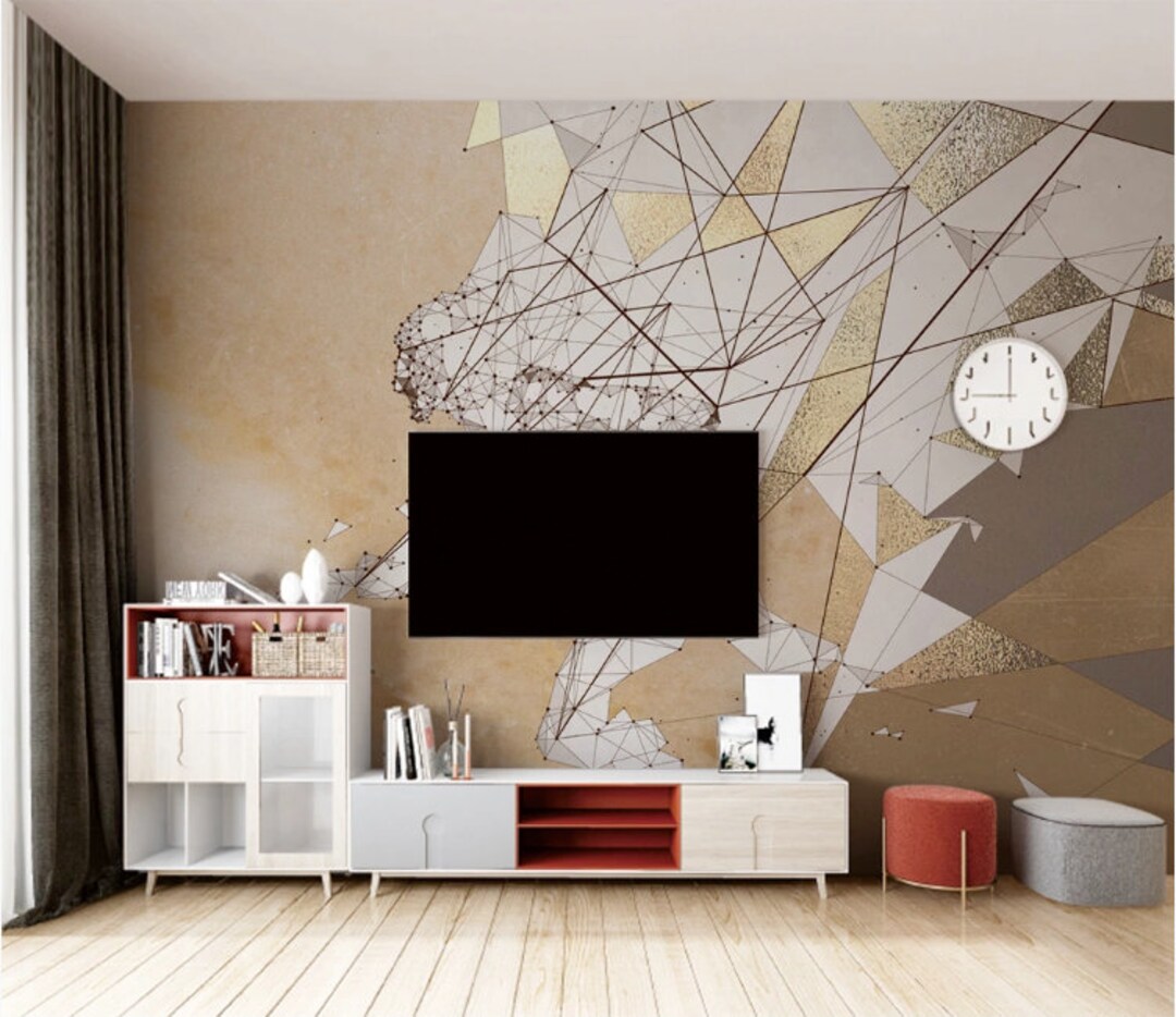 Trapezoid Shapes Wallpaper Geometric Triangle Wall Decor Removable - Etsy