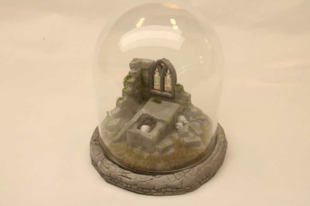 Ruined Chapel Miniature Glass Dome Diorama Handmade - Etsy