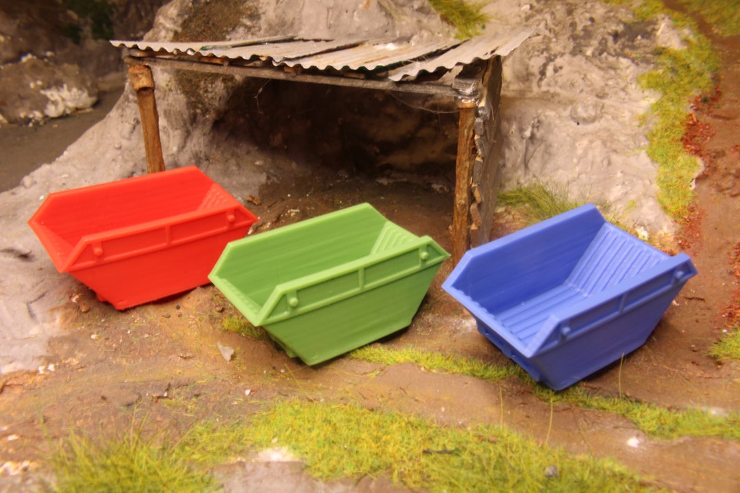 3 Colored Miniature 40 Yard Skips Ho-scale - Etsy