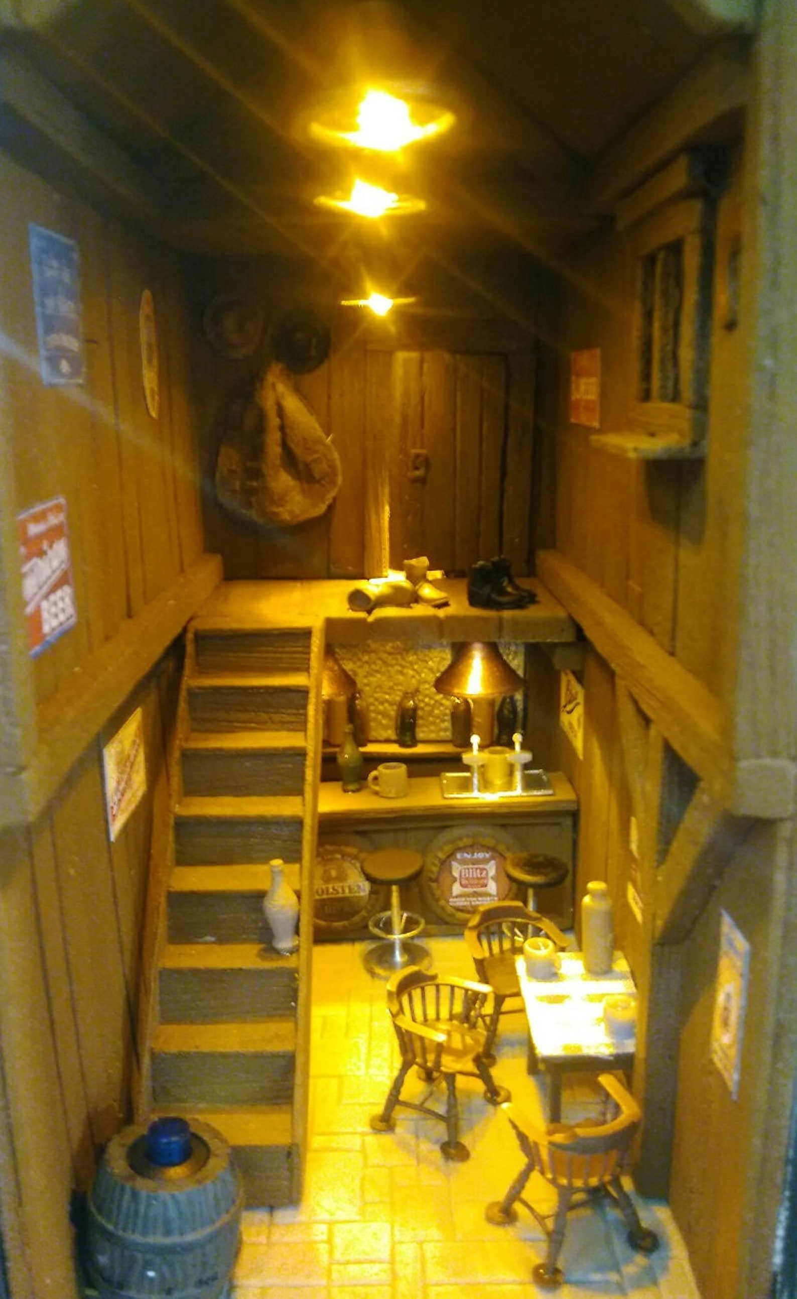 Miniature Pub Book Nook With LED Lights – Personalized Bookshelf Insert ...