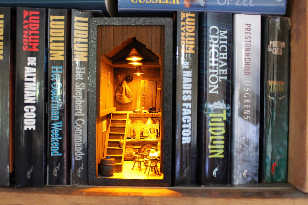 Miniature Pub Book Nook With LED Lights – Personalized Bookshelf Insert ...