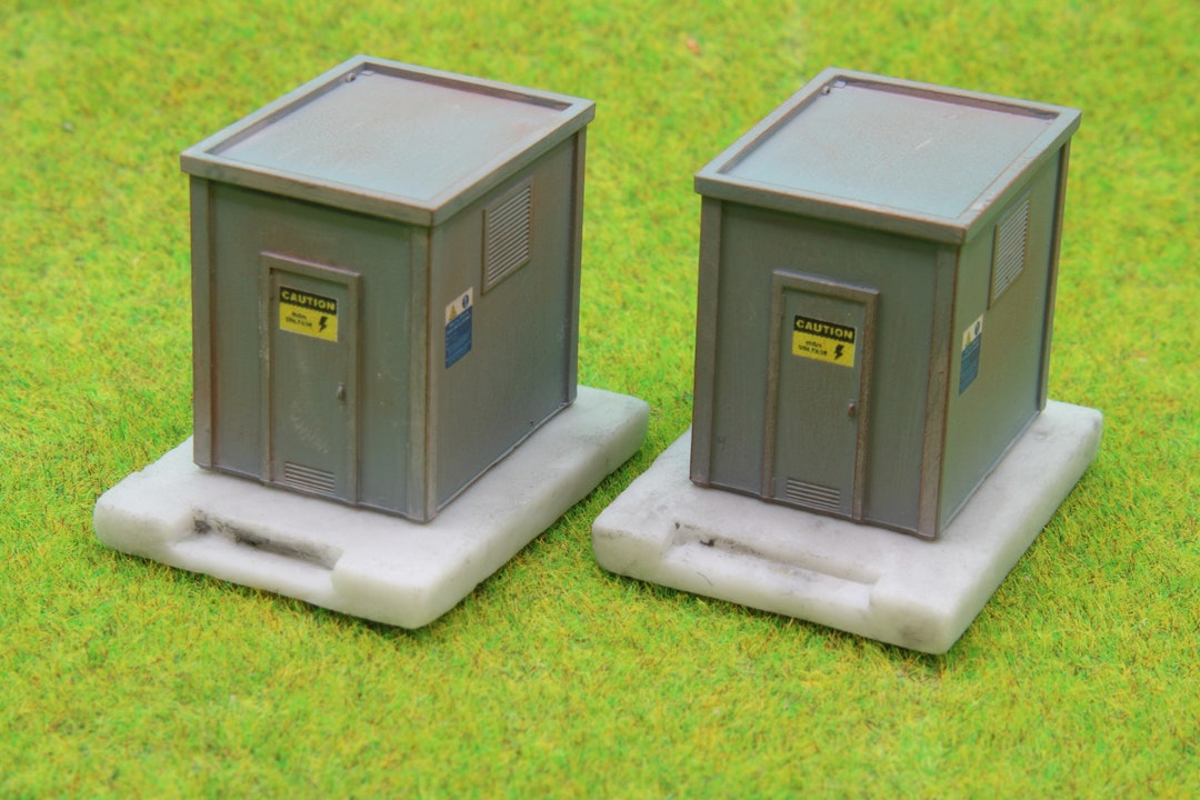 HO Scale High Voltage Cabins – Set of 2 Miniature Electrical Buildings ...
