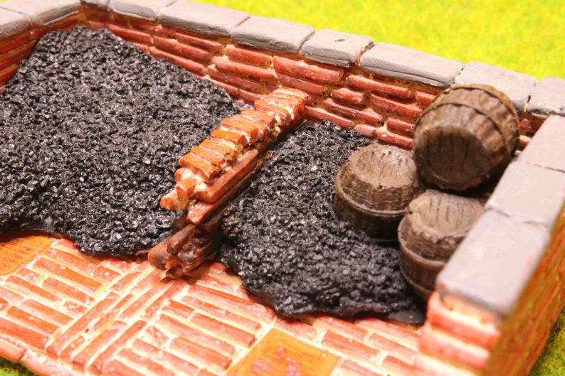 HO Scale Brick Coal Storage With Barrels – 1:87 Diorama Model - Etsy