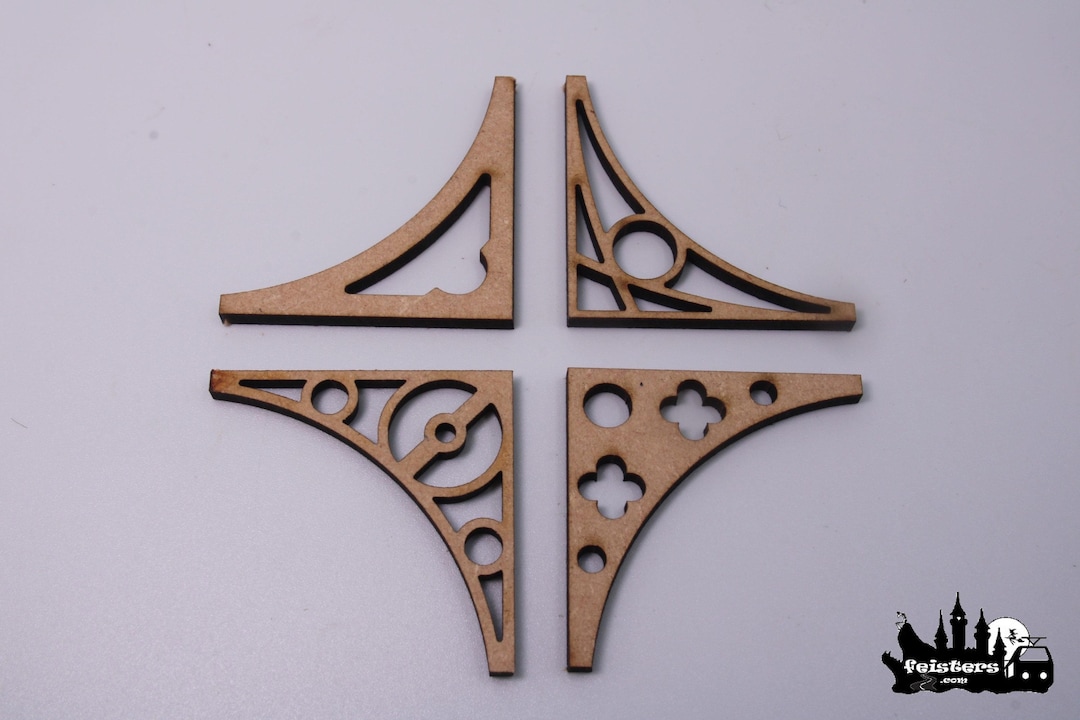 MDF Laser Cut Gothic Corner Braces – Decorative Architectural Corners ...