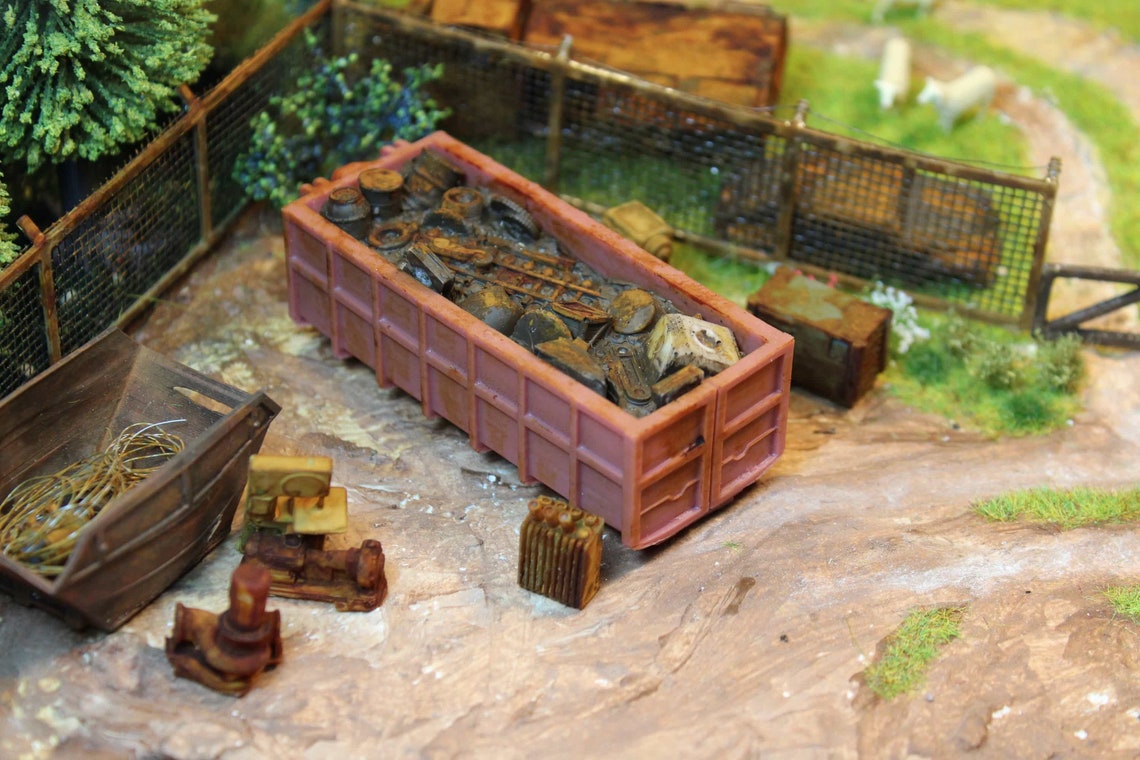 Miniature Container in Ho-scale Filled With Scrap Metal - Etsy