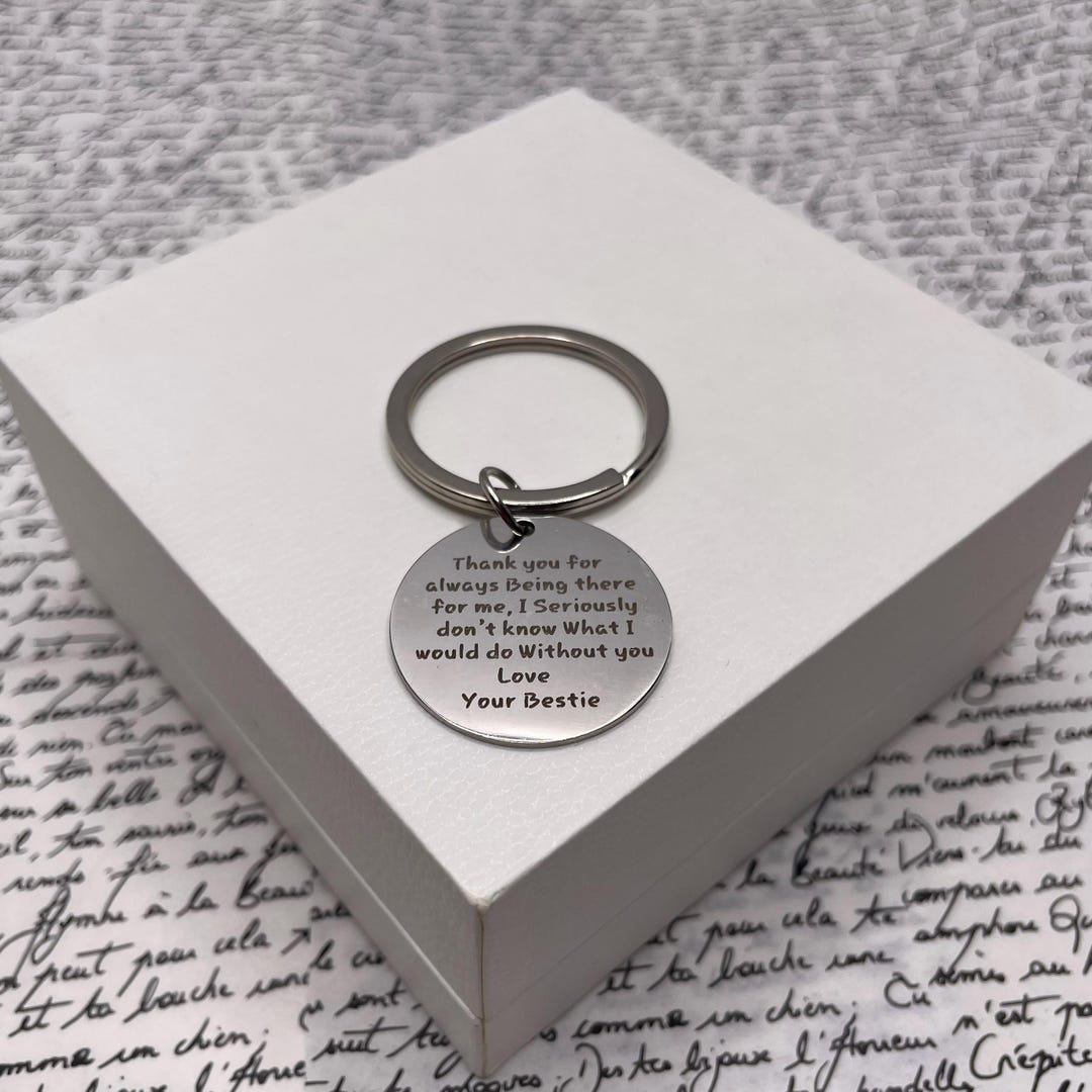 Best Friend Bestie Silver Keyring Keychain Unique Gift - Etsy