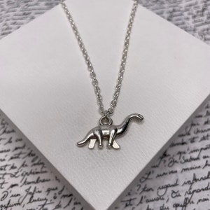 Dinosaur Silver Chain Necklace Pendant Jewellery Gift - Etsy