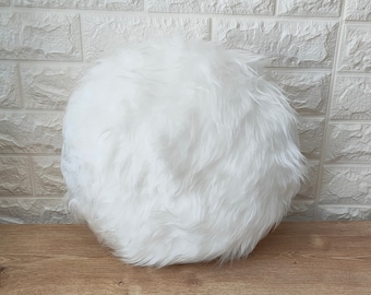 Round Fur Pillow | Etsy