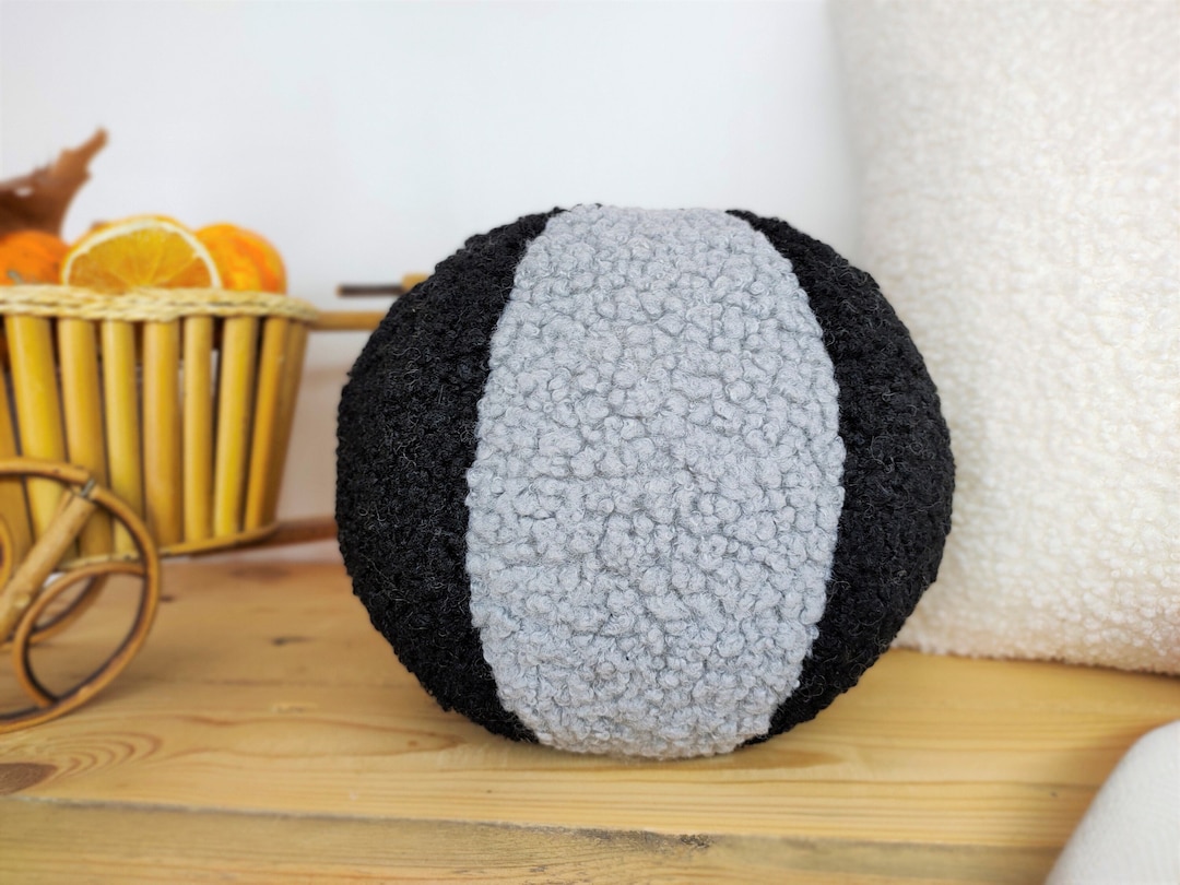 Boucle Decorative Ball Pillow,teddy Ball Cushion,ball Pillow Home Decor ...