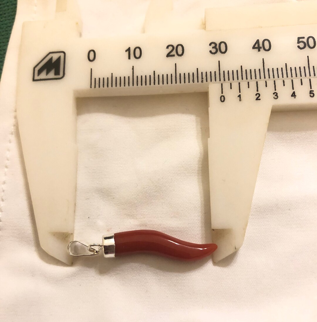 Coral Horn Pendant Mounted on Silver 925 , Horn Pendant, Red Coral ...