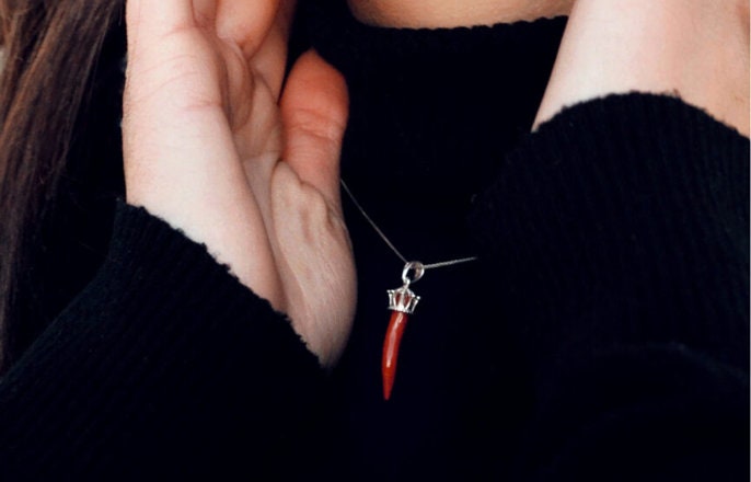 Red Coral Horn , Coral Pendant ,red Coral ,corniciello Charm,made in ...