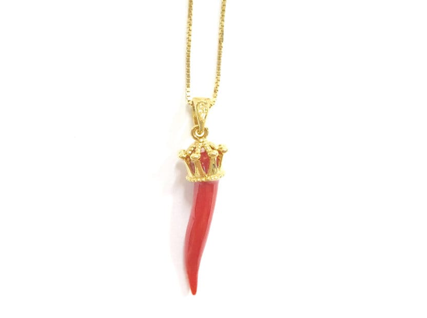 Red Coral Horn , Coral Pendant ,red Coral ,corniciello Charm,made in ...