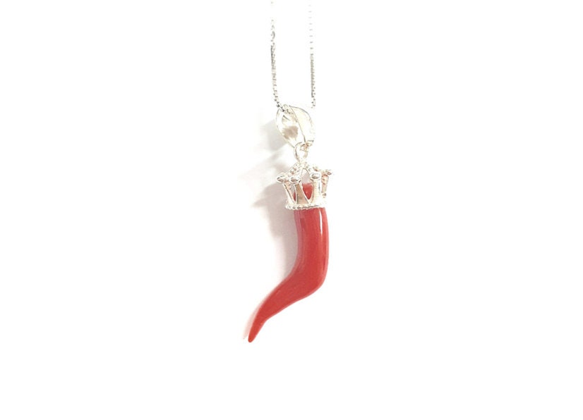 Red Coral Horn , Coral Pendant ,red Coral ,corniciello Charm,made in ...