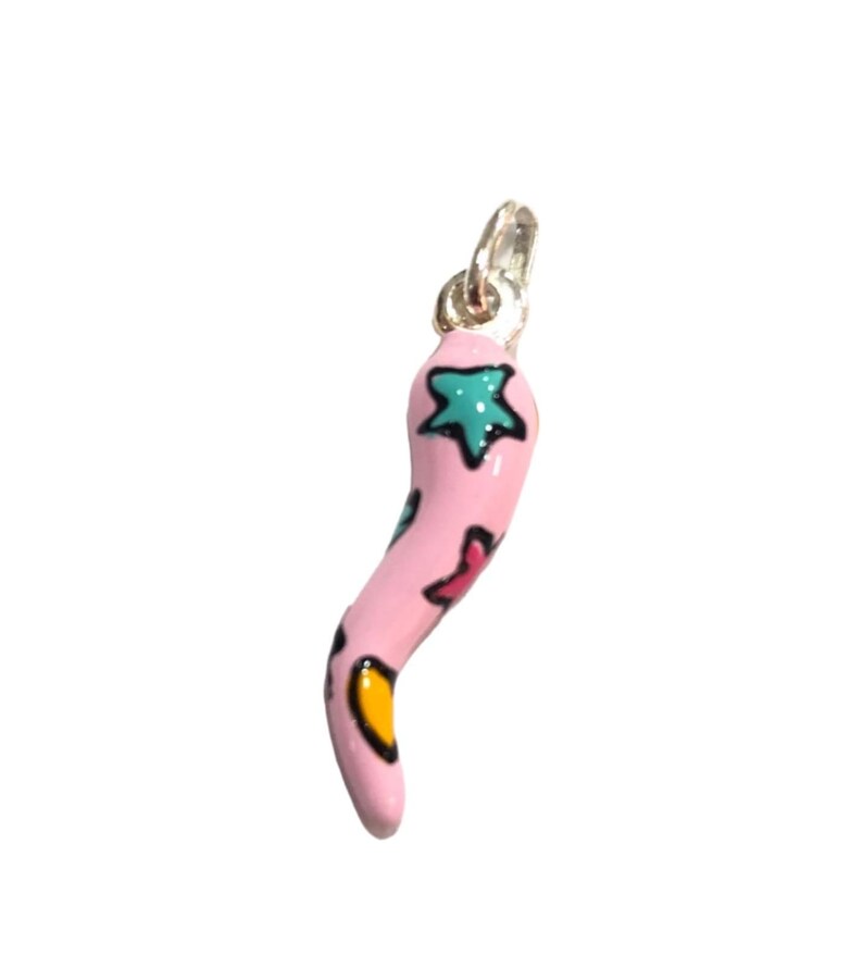 Coloured Enamelled Horn Pendant With Multicoloured Enamelled Shamrocks ...
