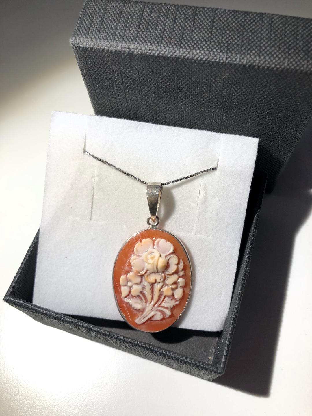 Flower Cameo Pendant , Cameo Jewel, Pendant With Flowers, Italian Cameo ...