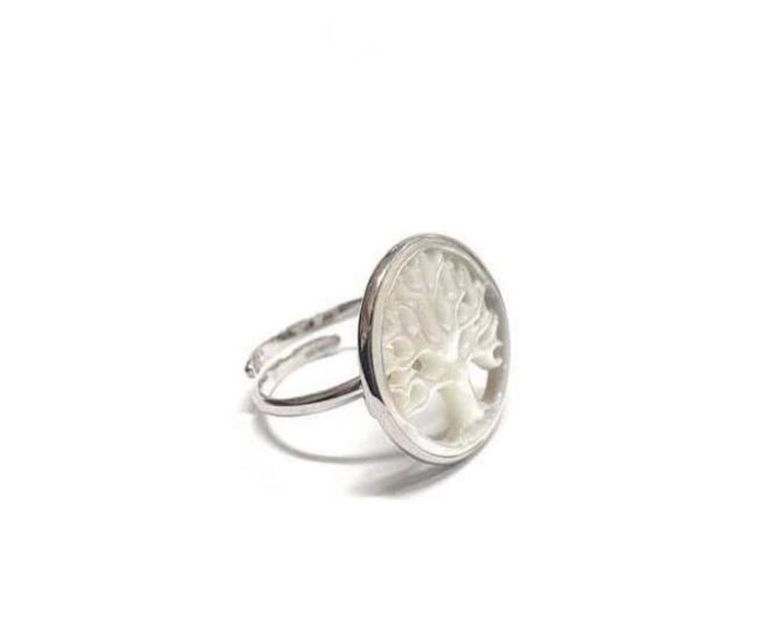 Adjustable Ring Tree of Life Design With Mother of Pearl Mounted on ...
