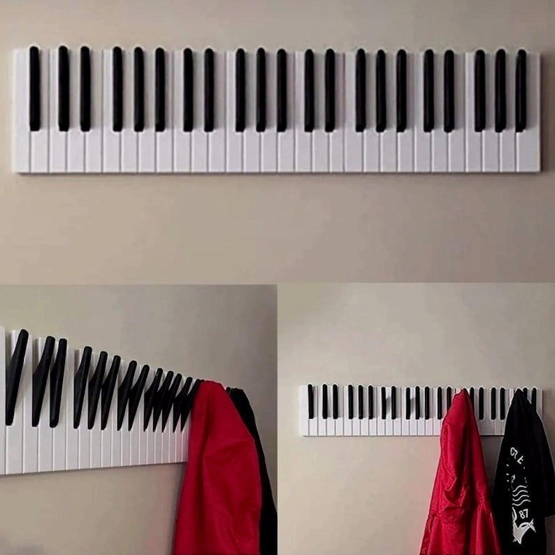 Decorative Wooden -key Piano Coat Rack - Vintage Design Wooden Hanger ...