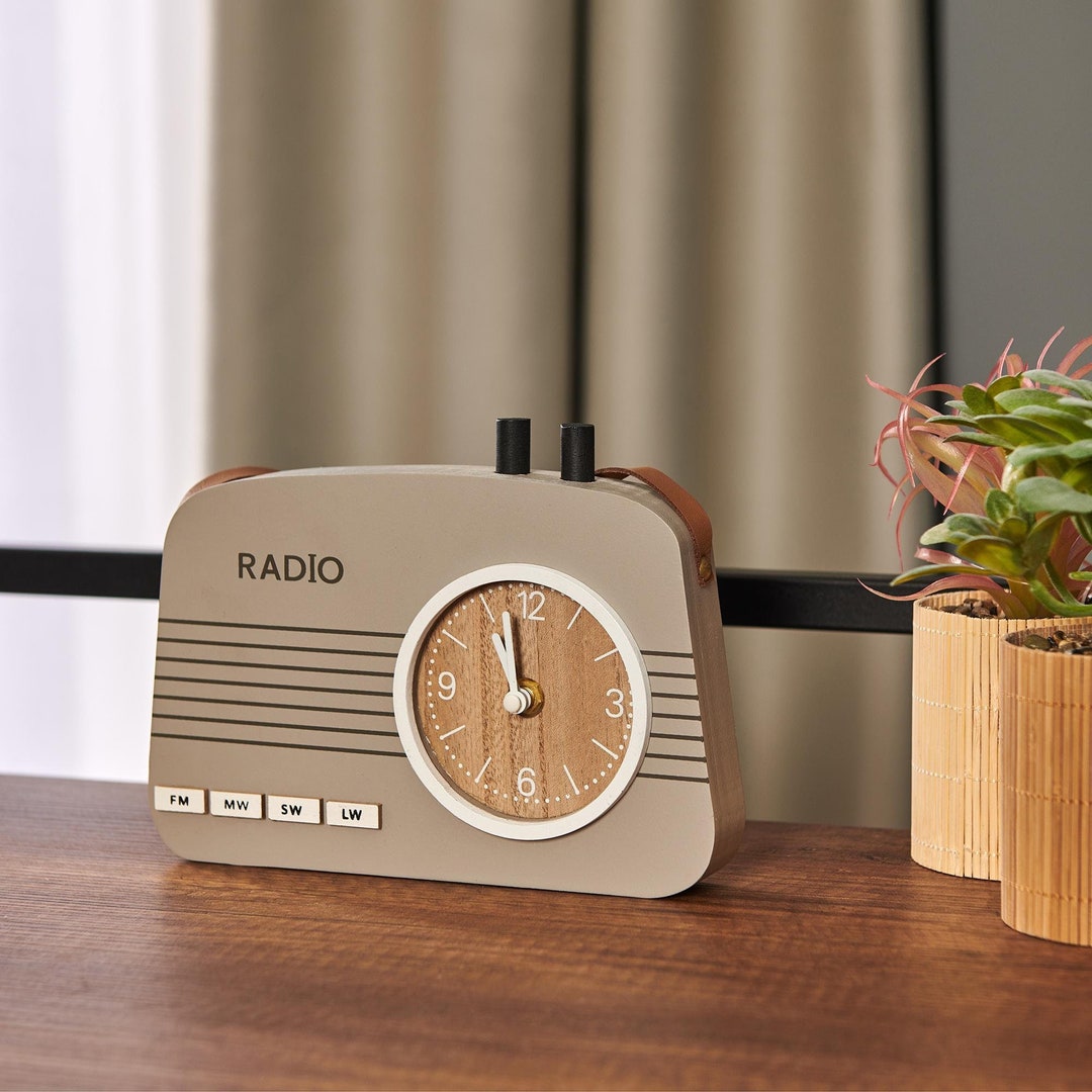 Radio Themed Decorative Clockdecorative Table Clockdesk - Etsy