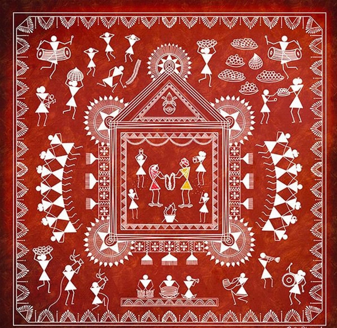 Handpainted Warli Painting/ Wedding /traditional Art - Etsy