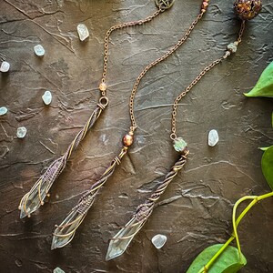 Enchanted Copper Spiral Pillar Prism Crystal Wand Pendulum for Magick ...