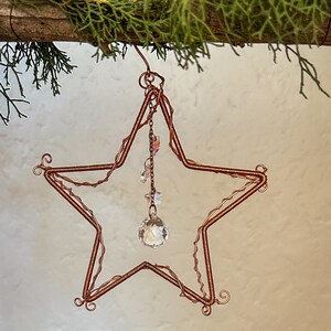 Copper Wire Star Prism Suncatcher - Handcrafted Wall Decor and Window ...