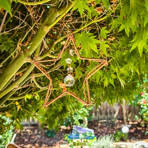 Copper Wire Star Prism Suncatcher - Handcrafted Wall Decor and Window ...