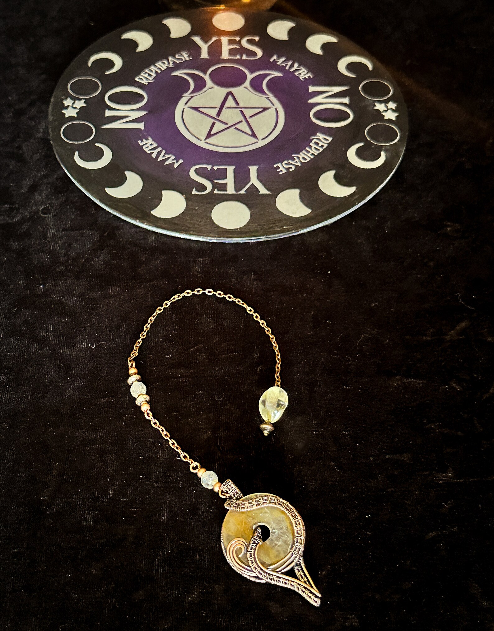 Yellow Healer Quartz & Citrine Crystal Pendulum - Spiritual Divination ...