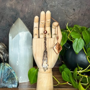 Enchanted Copper Spiral Pillar Prism Crystal Wand Pendulum for Magick ...