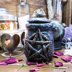 Pentacle Jar, Witchy Spell Jar Wiccan Decor, Gifts for Witches, Witchy ...