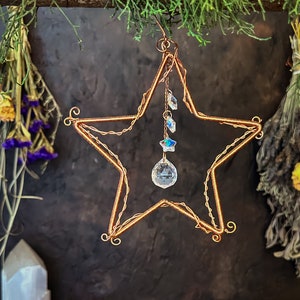 Copper Wire Star Prism Suncatcher Handcrafted Wall Decor and Window ...