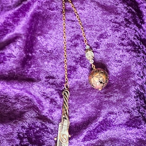 Copper Spiral Magic Wand Quartz Pendulum - Handcrafted Witchy Decor ...