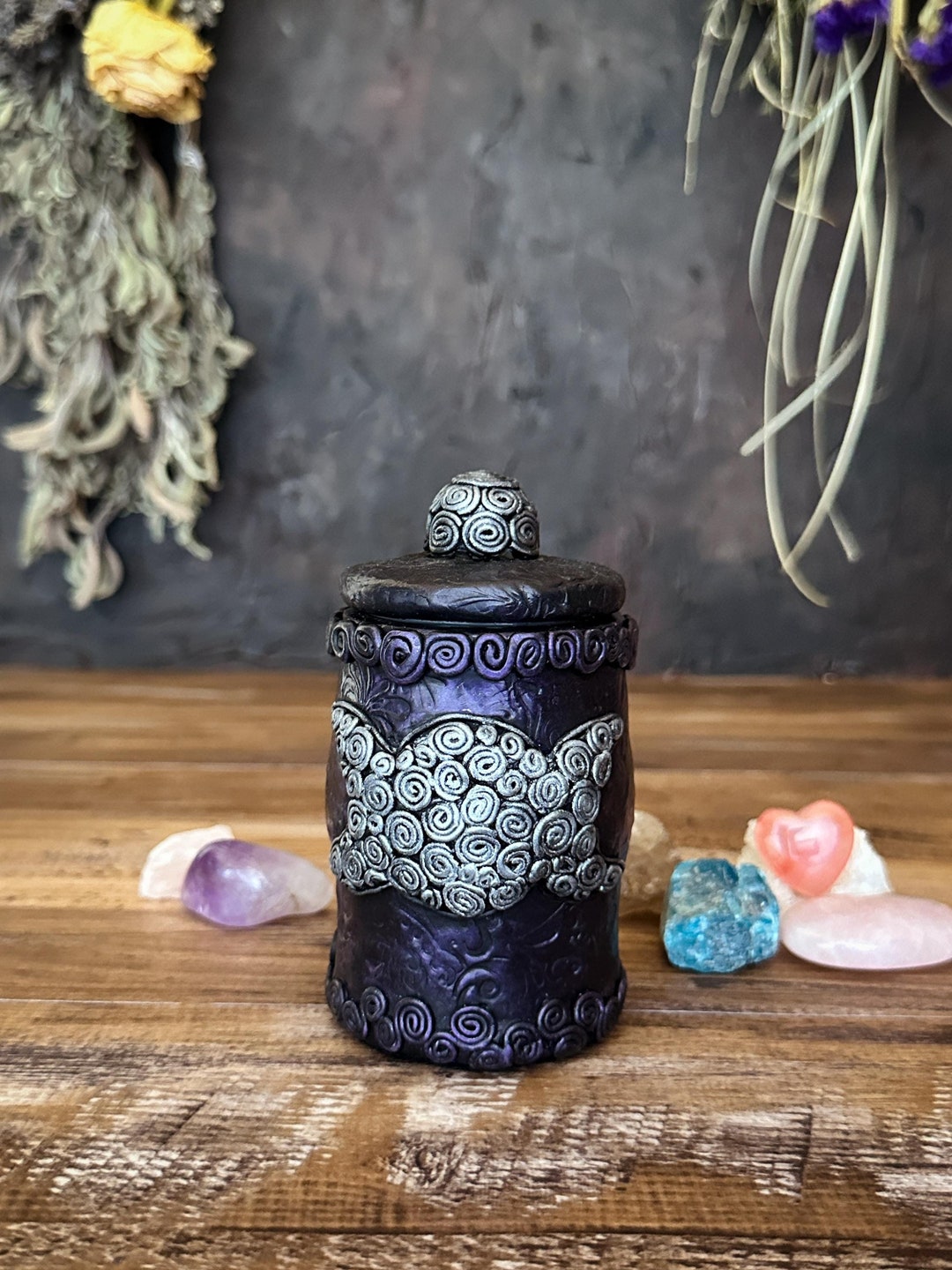 Triple Moon Apothecary Jar - Handcrafted to Honor the Maiden, Mother ...