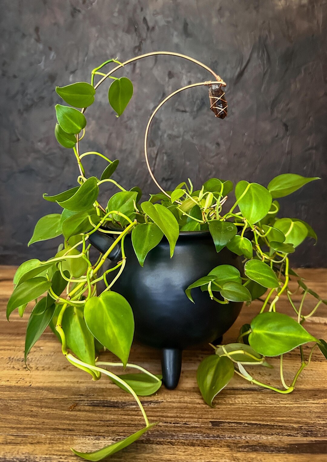 Handmade Copper Moon Trellis With Smoky Quartz Crystal – Celestial ...