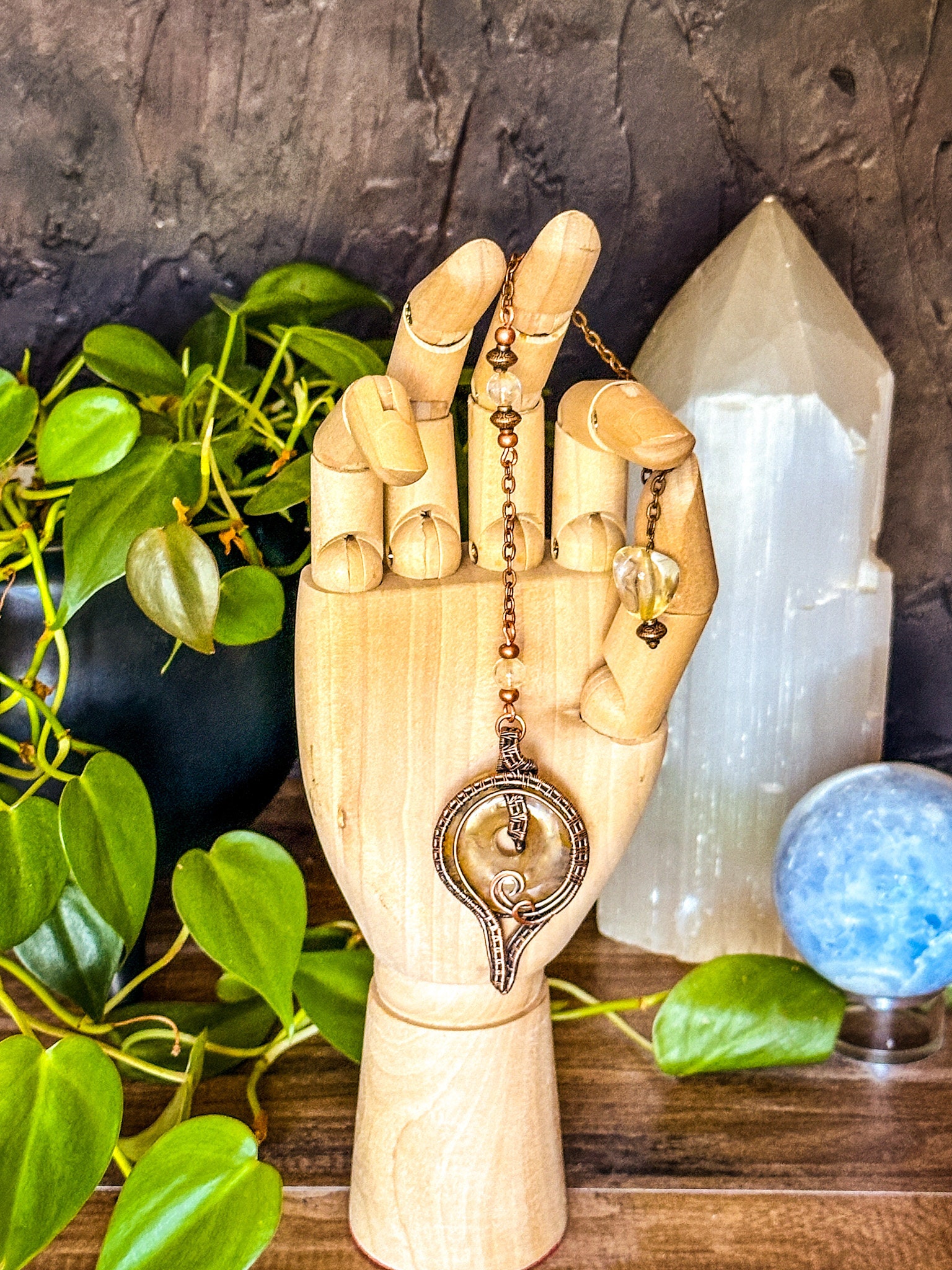 Yellow Healer Quartz & Citrine Crystal Pendulum - Spiritual Divination ...