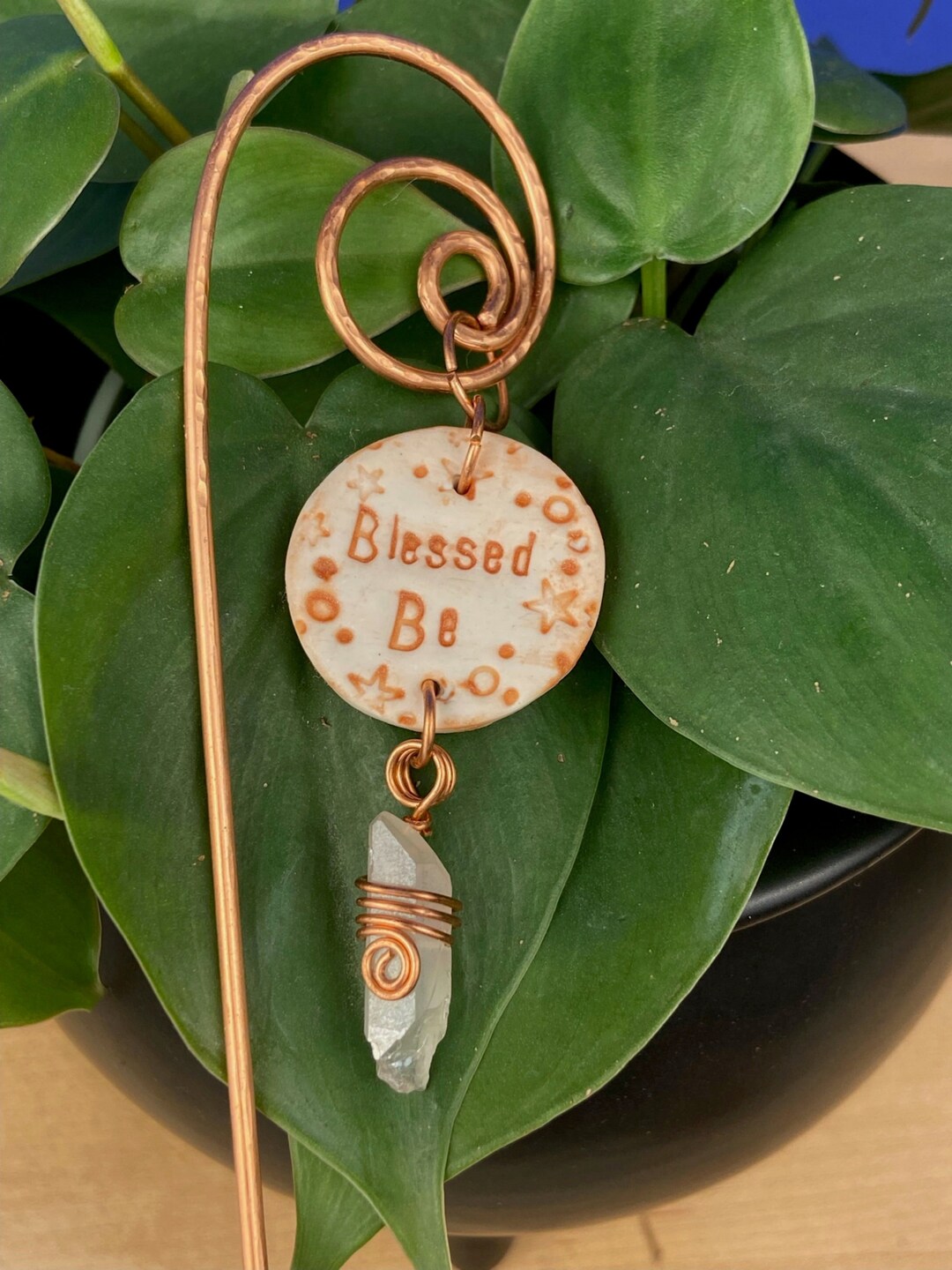 Blessed Be Crystal Plant Stake, Plant Mom Gift, Indoor Plant ...