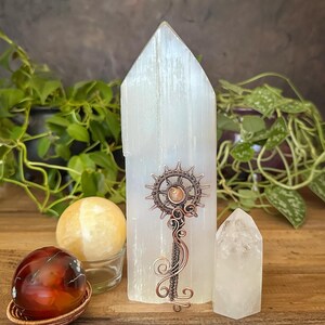 Copper Wire Key Talisman With Sunstone – Solar Ritual Tool for Energy ...
