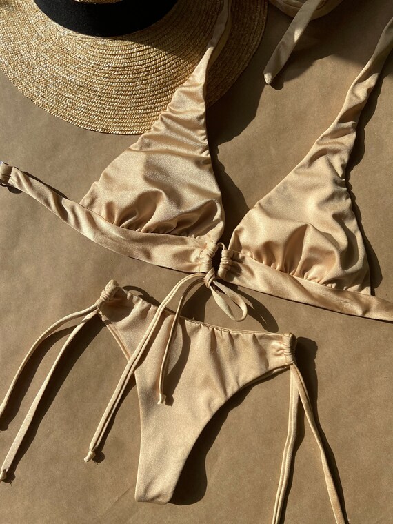 Sexy Bikini With Ties Customized Swimwear Cute Bikini Plus Etsy