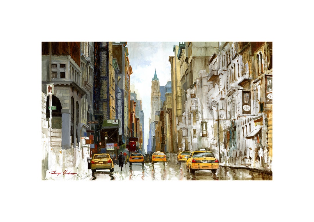 Broadway Oil Painting Print: New York Cityscape Canvas Wall Art - Etsy