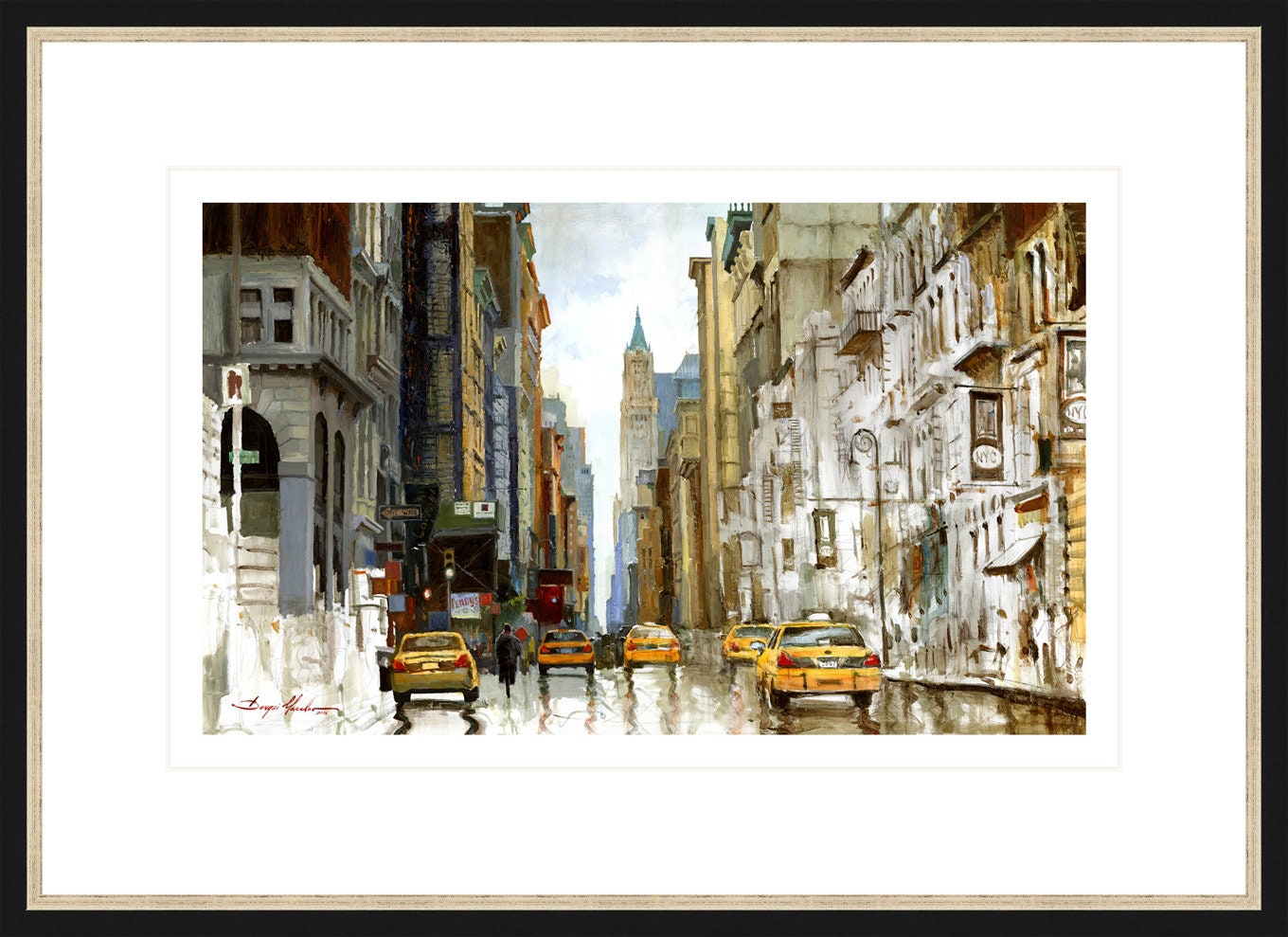 New York Print of Oil Painting, Broadway on Canvas, Prints, Giclée, New ...