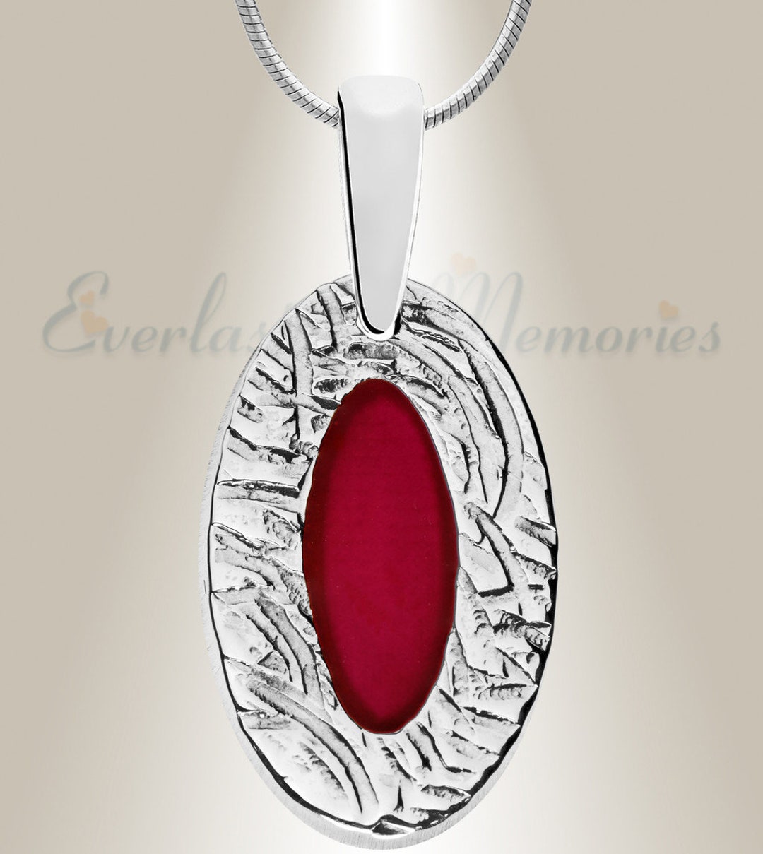 EVR Memories Heartfelt Oval Ashes Into Jewelry - Cremation Necklace ...