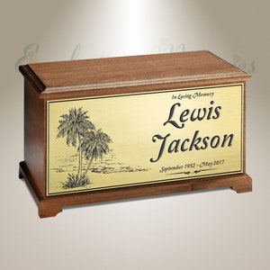 EVR Memories Palm Trees Cremation Urn Personalized With Custom Plate ...