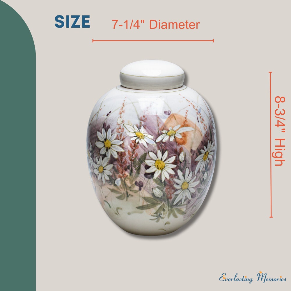 EVR Memories Daisies Ceramic Cremation Urn - Urn for Ashes - Etsy