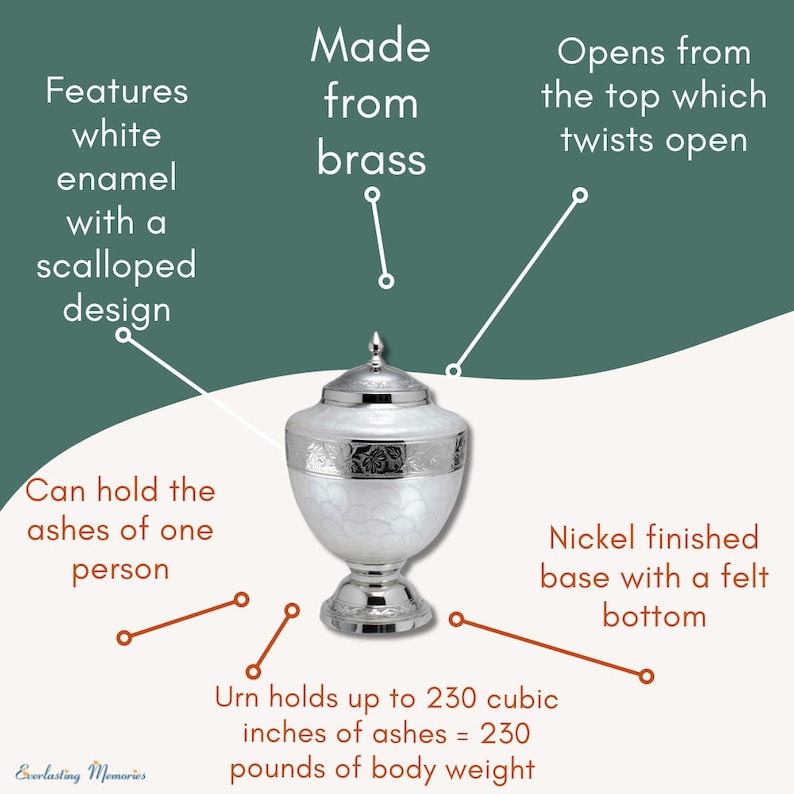 EVR Memories Pearl White Majestic Cremation Urn - Urn for Ashes - Etsy