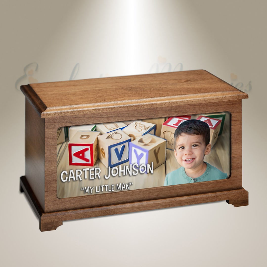 EVR Memories Alphabet Blocks Photo Cremation Urn Personalized With ...