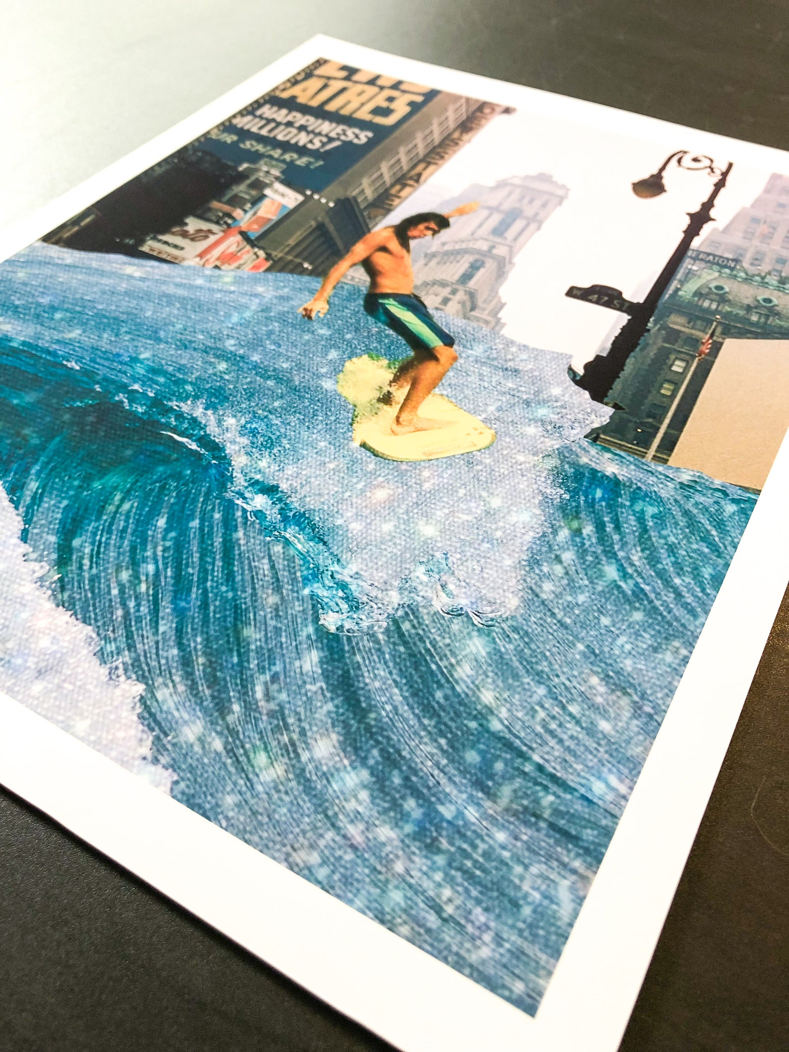 Downtown Surf Collage Art Surreal Art Collage Wall Art - Etsy