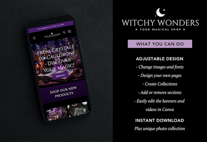 Witchy Shopify Theme – Website Design Template, Logo & Photos - Etsy