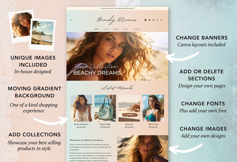 Gradient Shopify Theme Template - Shopify Website Design - Shopify ...
