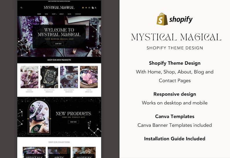 Mystical Magical Shopify Theme | Enchanting Website Design | Shopify Spiritual Theme | Embrace ...