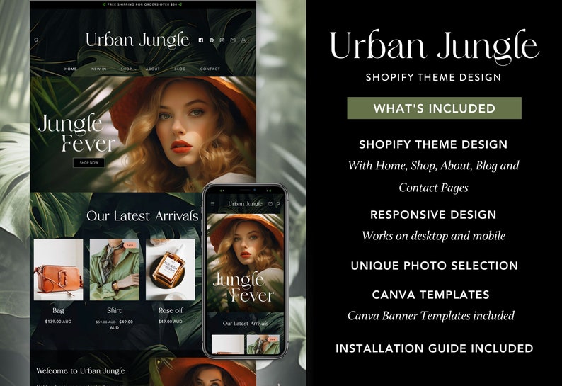 Urban Jungle Shopify Theme Template - Shopify Website Design - Shopify ...